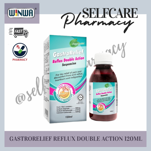 WINWA GASTRO RELIEF REFLUX DOUBLE ACTION SUSPENSION PEPPERMINT 120ML ...