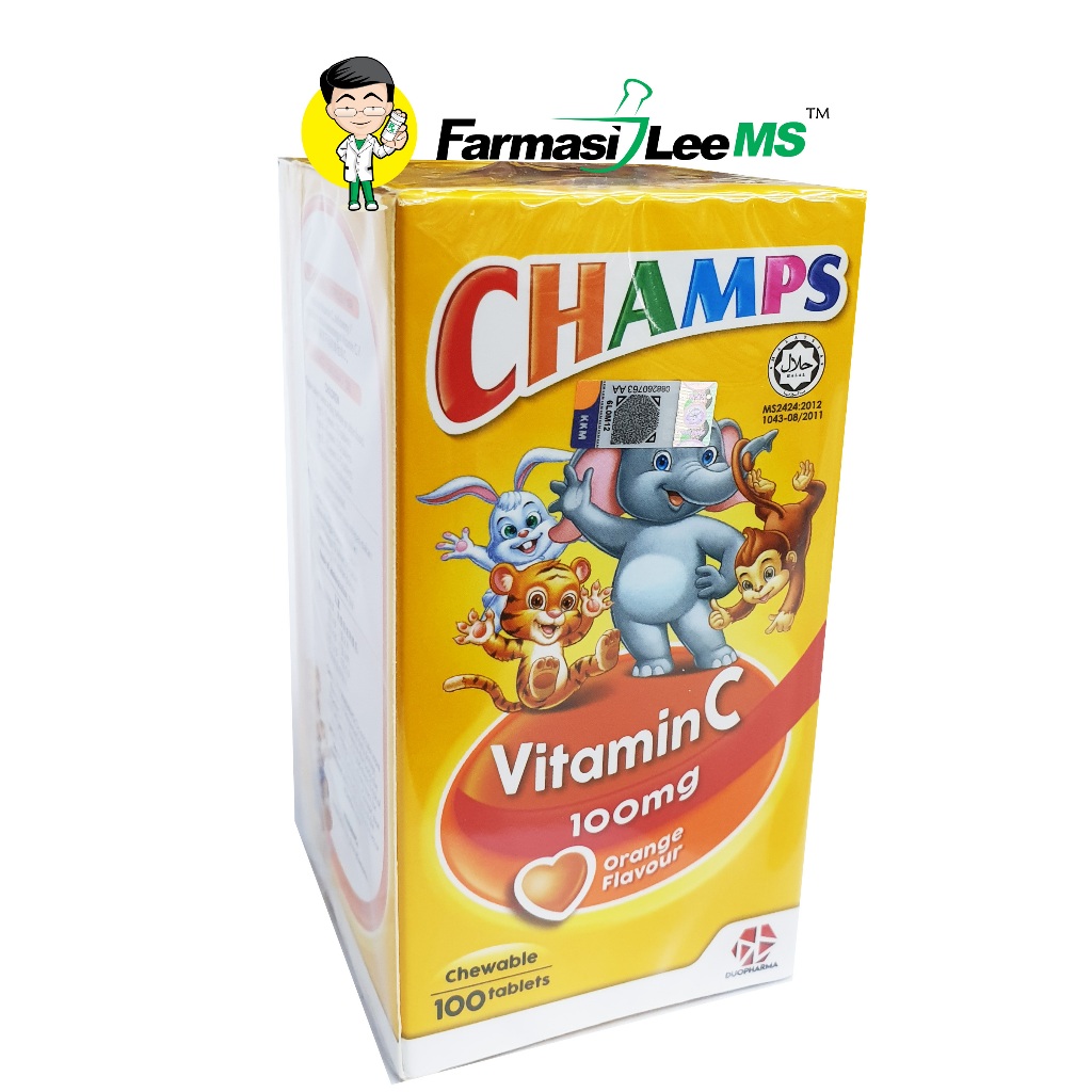 CHAMPS Vitamin C 100mg 100s Orange (Exp 10/2025) | Shopee Malaysia