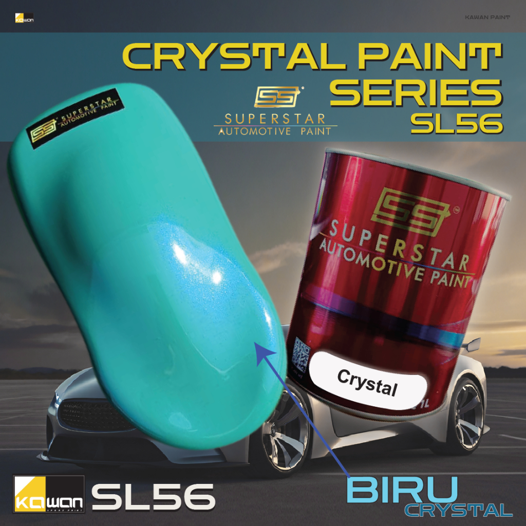 KAWAN PAINT - SL56 CRYSTAL SERIES BIRU KUNING HIJAU VIOLET V1 V2 V3 V4 ...