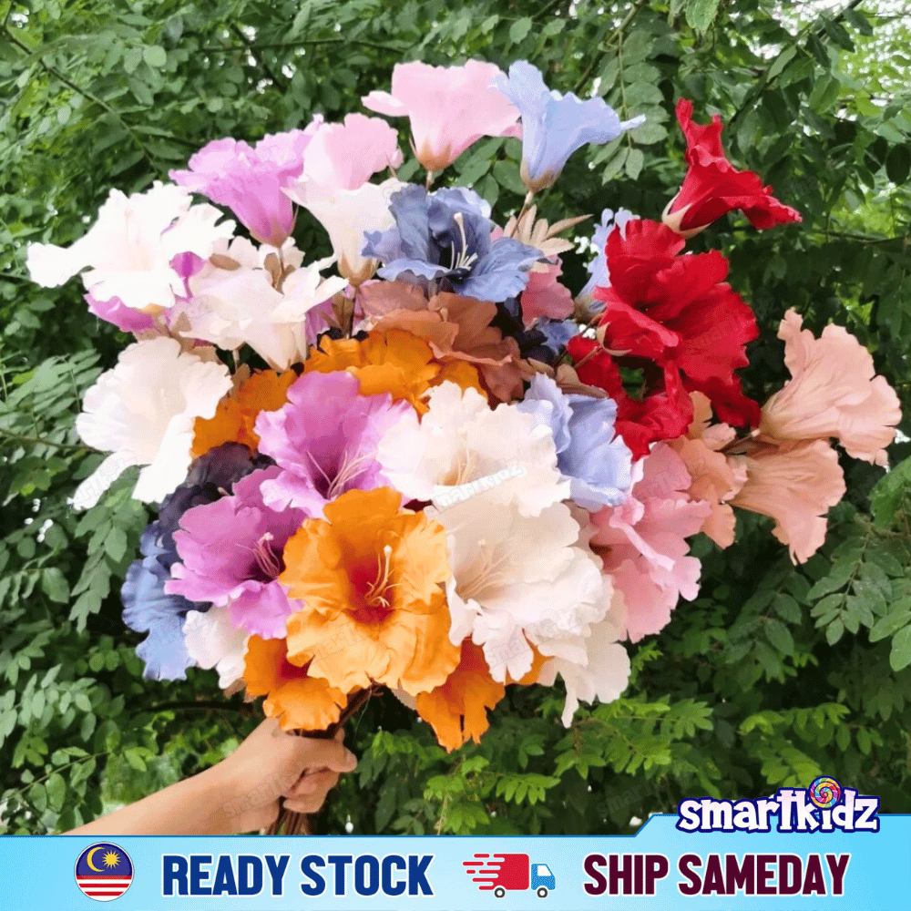 [1Stalk] 3 Heads Hibiscus Artificial Flowers | Bunga Raya Flowers ...