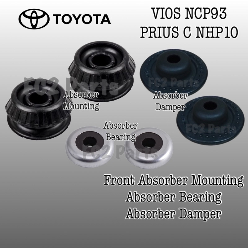 OEM Thailand 1car 6pcs Toyota Vios NCP93 Prius C NHP10 Front Absorber Mounting Bearing Damper ...