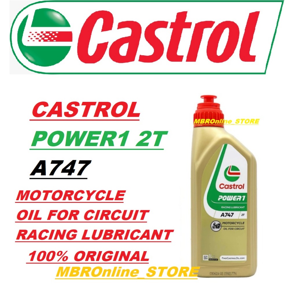 Castrol A747 2T 1 Liter for circuit Engine oil Minyak Engin Enjin High ...