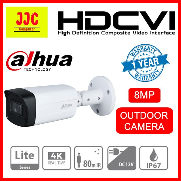 DAHUA 8.0MP 4K REAL-TIME OUTDOOR IR BULLET CAMERA 80M IR DISTANCE HAC-HFW1800THP-I8 | 500080 ...