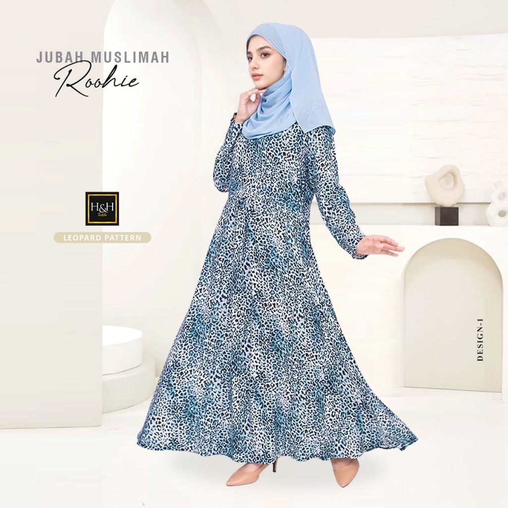 Raya Series Jubah Muslimah ROOHIE With Leopard Patterns by H&H TEXTILES ...