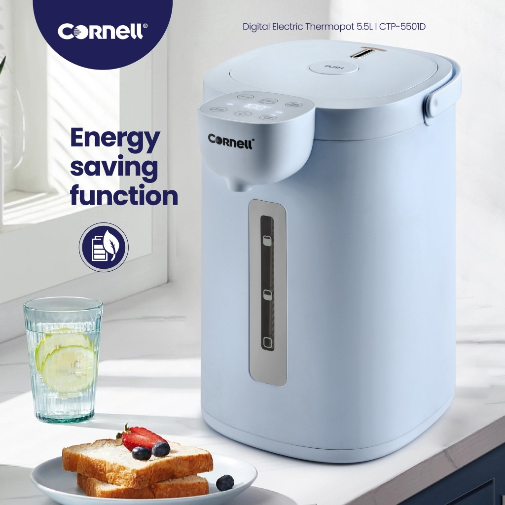 CORNELL Digital Electric Stainless Steel Thermo Pot 5.5L CTP-5501D ...