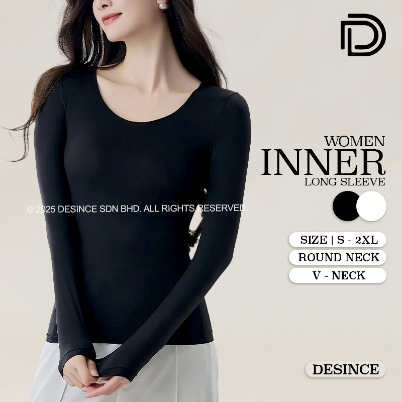 🇲🇾 DESINCE Inner Shirt Women Long Sleeve Female Baju Inner Perempuan ...