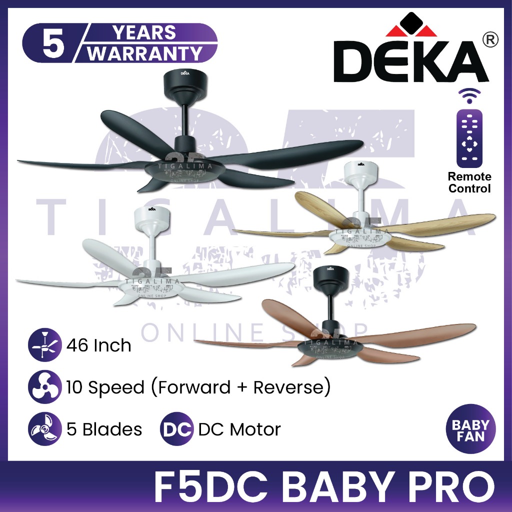 DEKA F5DC BABY PRO 46 Inch 5 Blades 10 Speed DC Motor With Remote ...
