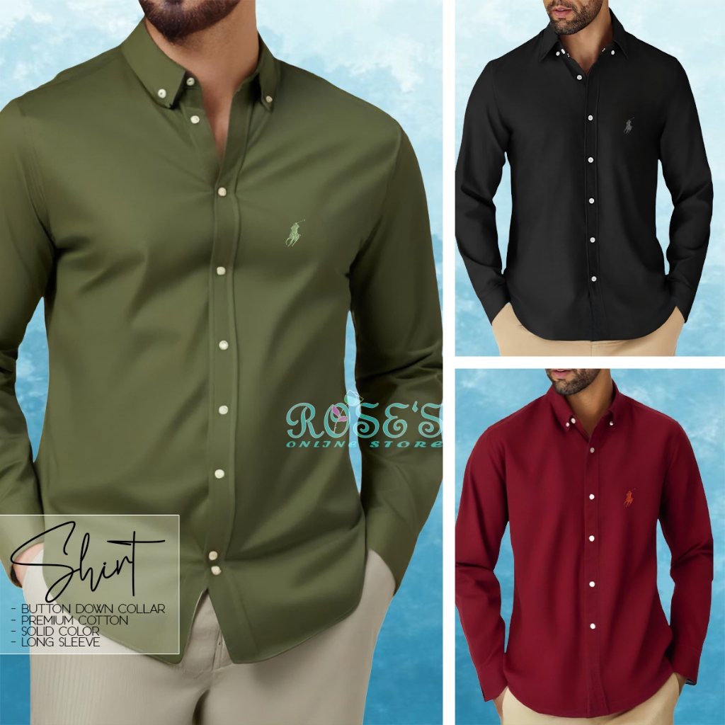 Long Sleeve Shirt Men Baju Lengan Panjang Untuk Lelaki Logo Desing 100% ...