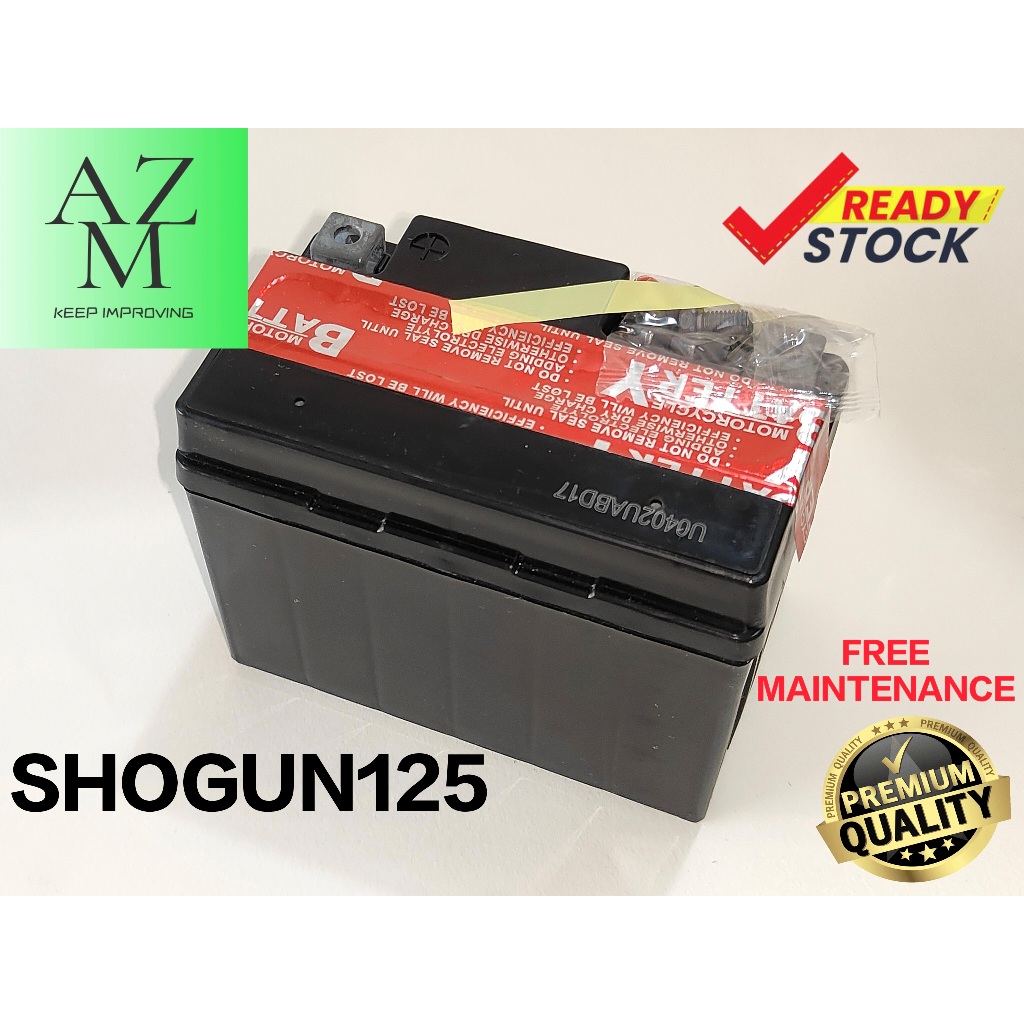 SUZUKI SHOGUN 125 MOTORCYCLE BATTERY ( FREE MAINTENANCE ) | Shopee Malaysia