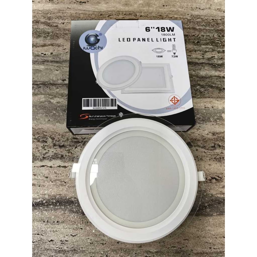 IWACHI LED PANEL LIGHT GLASS TYPE 6'' 18W | Shopee Malaysia