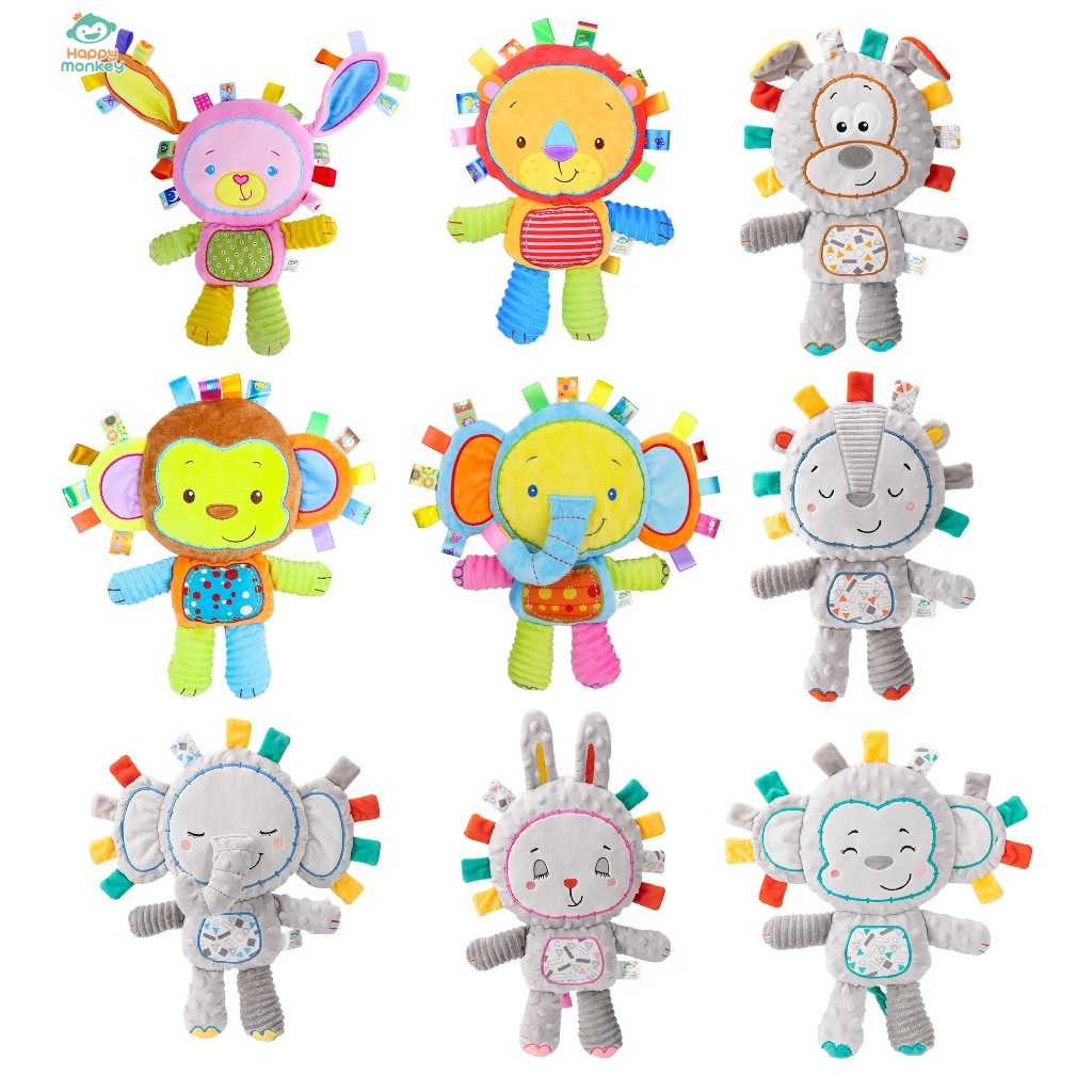 Happy Monkey Baby Plush Toy Rattle Teether / Baby Rattle / Baby Cotton ...