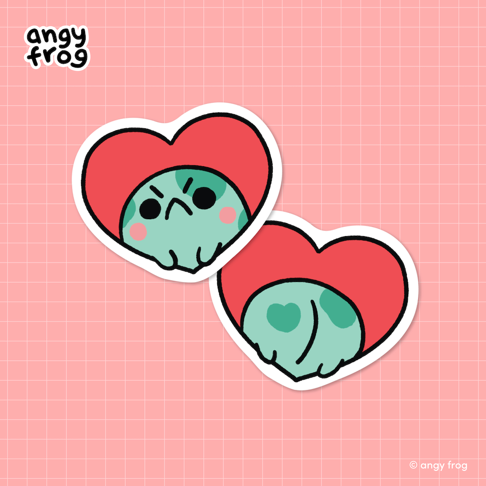 Angy Frog | Love stickers (1pc) | Shopee Malaysia