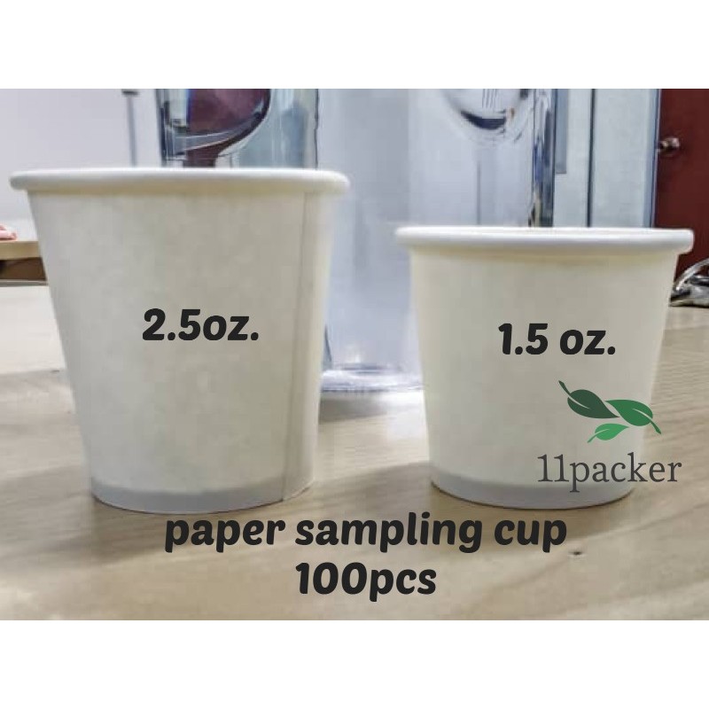 [100 pcs] 2.5 oz. Disposable Paper Sampling Cup/ One Time Sampling Cup ...