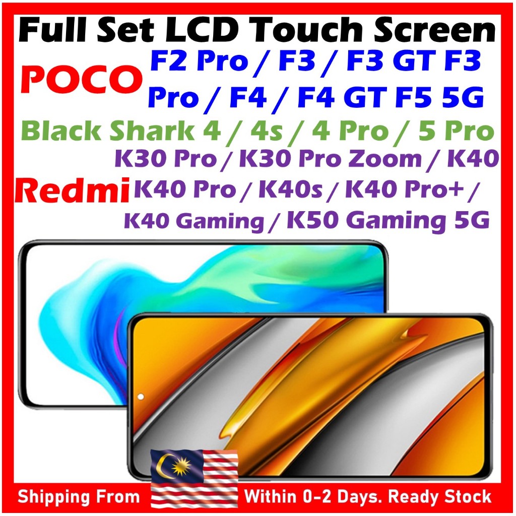 LCD For POCO F2 Pro/F3/F3 Pro/F3 GT/F4/F4 GT/F5 Black Shark 4/4s/4Pro Redmi K30 Pro/K40/K40Pro ...