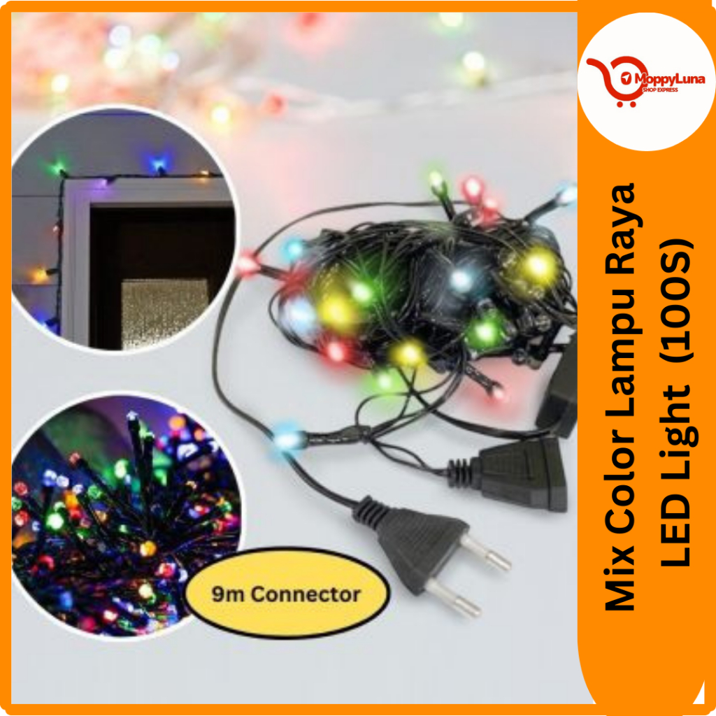 Mix Color Lampu Raya Led Light With Connector 9m Home Deco Celebration ...