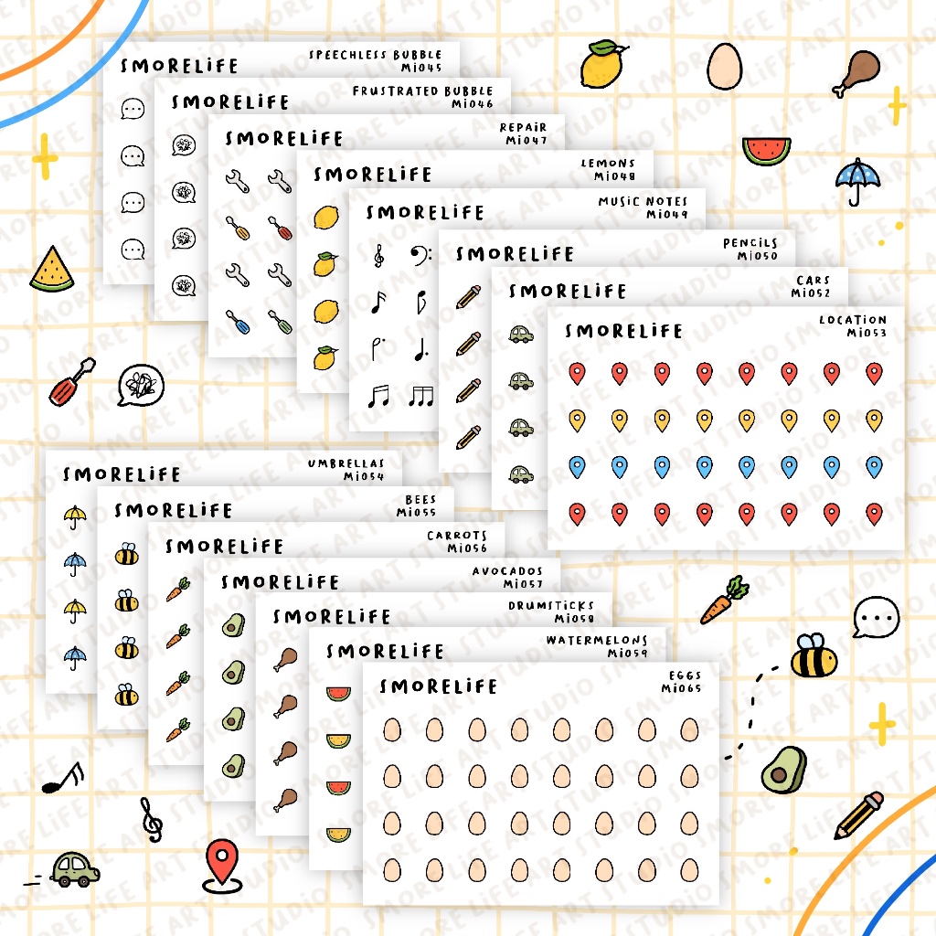 [Part 2] Cute mini icon tracker sticker, functional planner sticker ...