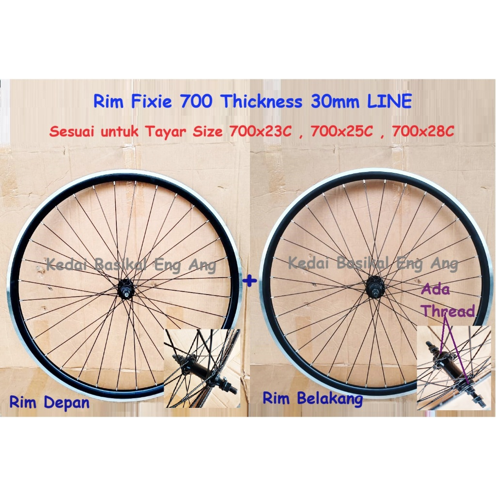 Rim Fixie 700 single wall , double wall , gear , single speed sesuai ...
