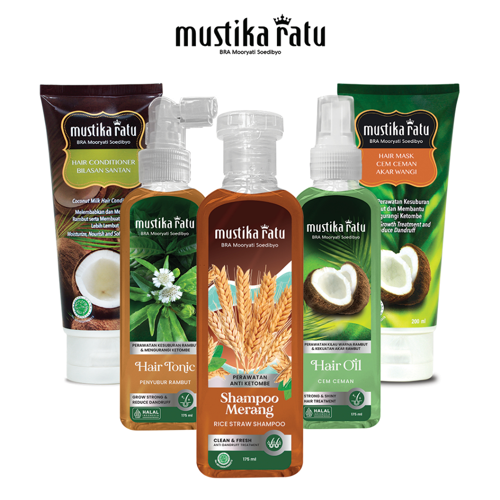 Mustika Ratu Advance Anti Dandruff Set 5 PCS (Shampoo Merang/Hair Tonic ...