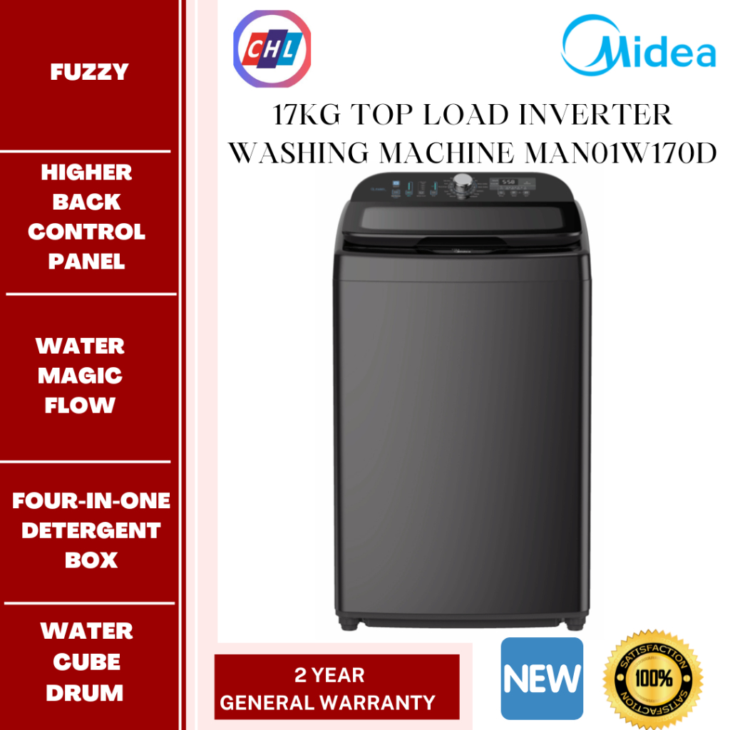 MIDEA FULLY AUTO WASHING MACHINE INVERTER 17KG MA-N01W170D - MIDEA 2 ...