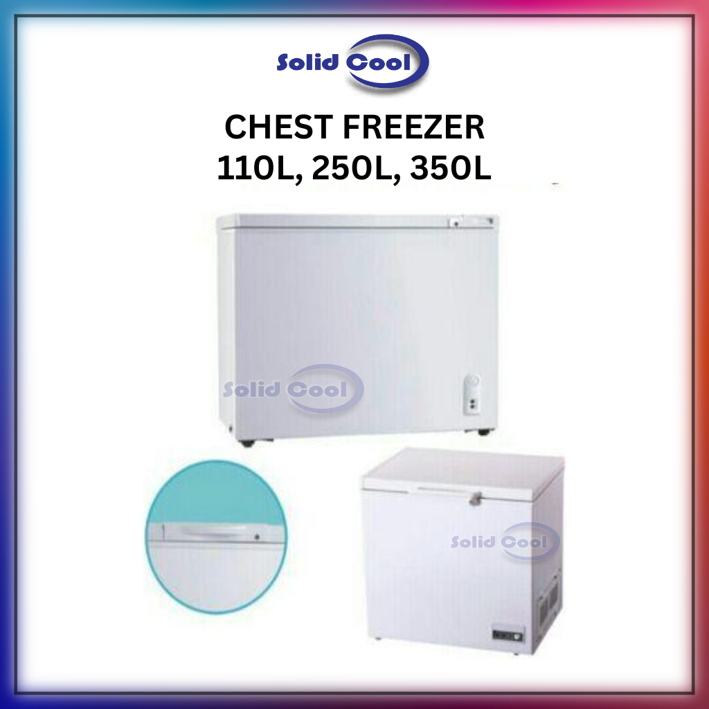 [ Solid Cool ] Chest Freezer Solid Door 110L 250L 350L White Color Ice ...