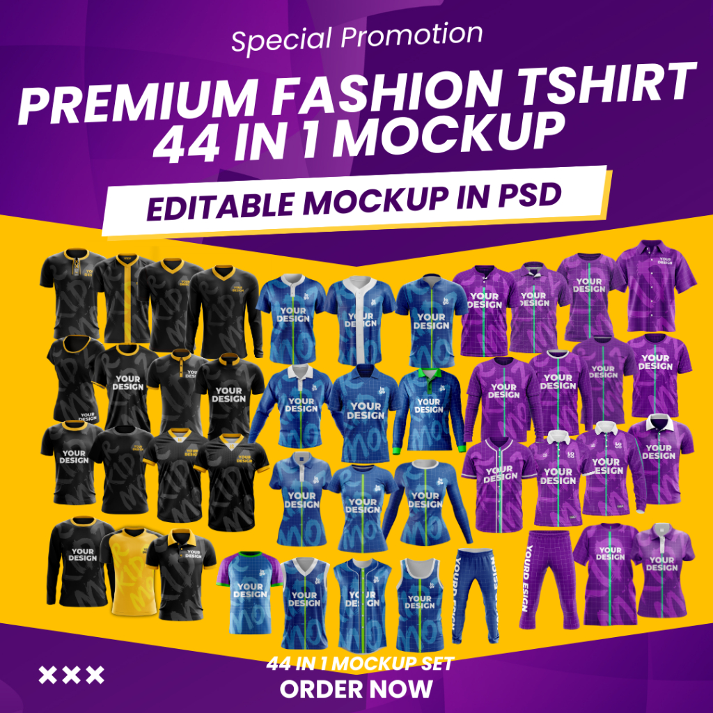 Trending Mockup 44 in 1 Tshirt and Fashion PSD Mockup set | Tshirt & 3D ...