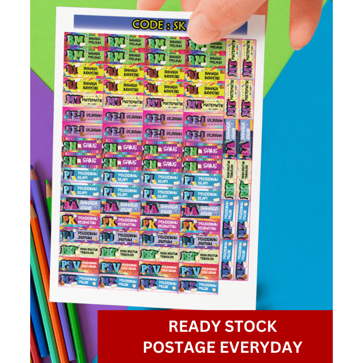 NEW DESIGN 70pcs Sticker Mix Subjek Sekolah Sticker Mata Pelajaran ...