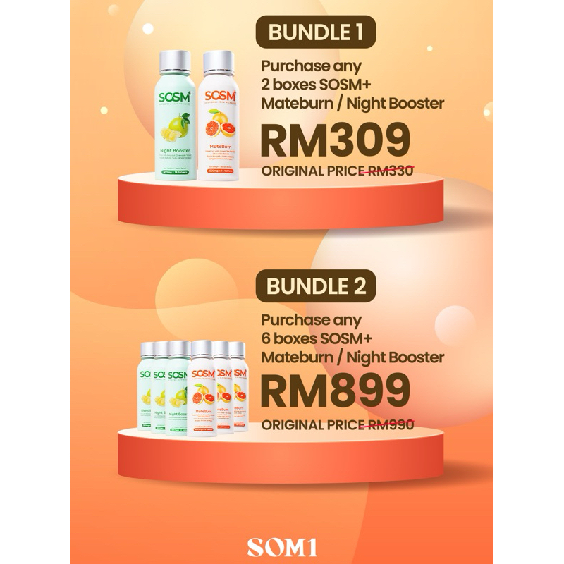 SOSM PLUS SOM1 MATEBURN / DAY NIGHT BOOSTER (Valuable Bundle) | Shopee ...