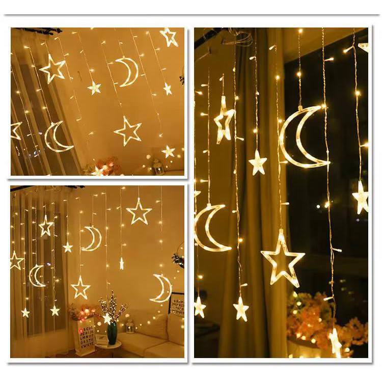 2025 New Lampu Raya LED Lampu Raya Lip Lap Hari Raya 3M Star Moon ...