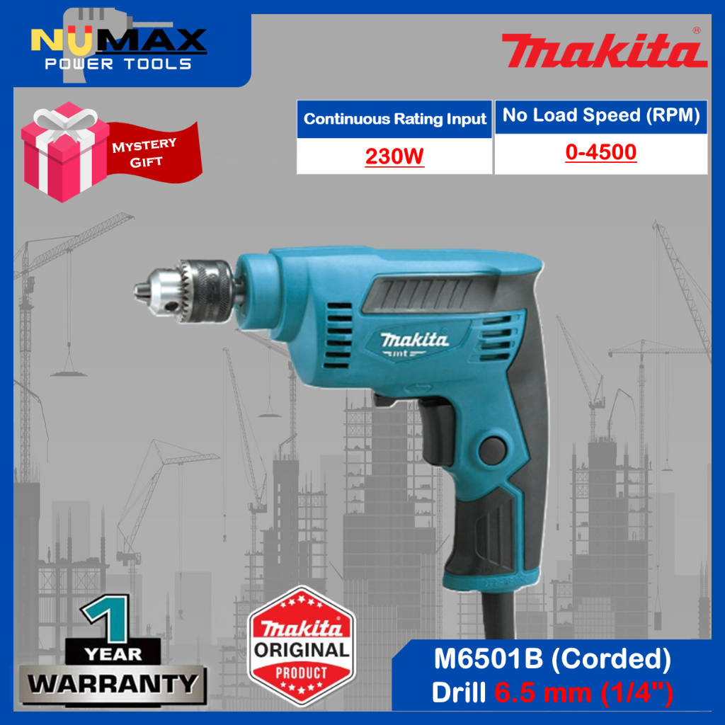 Makita M6501B [ Corded ] Drill 6.5 mm (1/4") | Shopee Malaysia