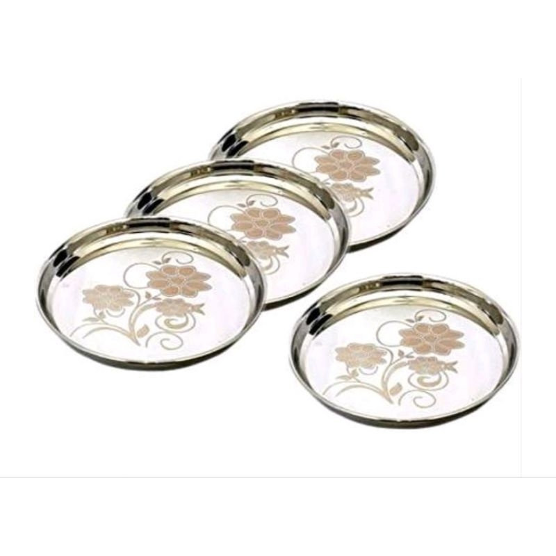 Superb Quality Stainless Steel Dinner Plates Set of 2 Pcs | Heavy Gauge ...