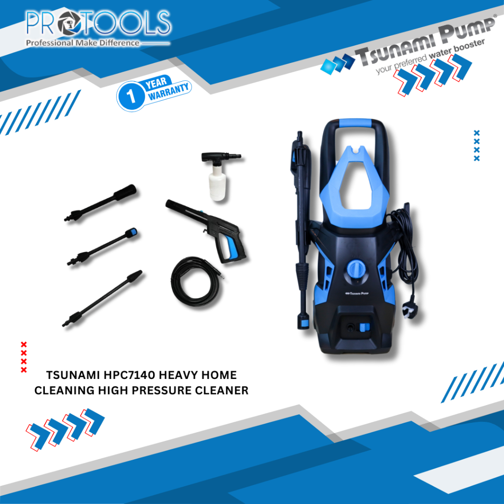 TSUNAMI HPC7140 HIGH PRESSURE WASHER / WATER JET TSUNAMI PUMP 1800W | 140 BAR [ HPC SERIES ...