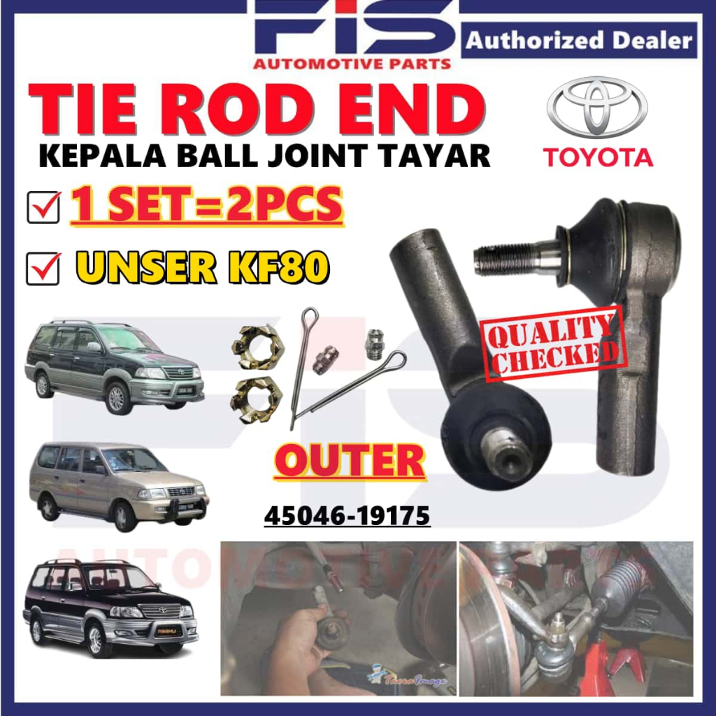 FIS Steering Rack Tie Rod End Outer Toyota Unser KF80 Kepala Ball Joint ...