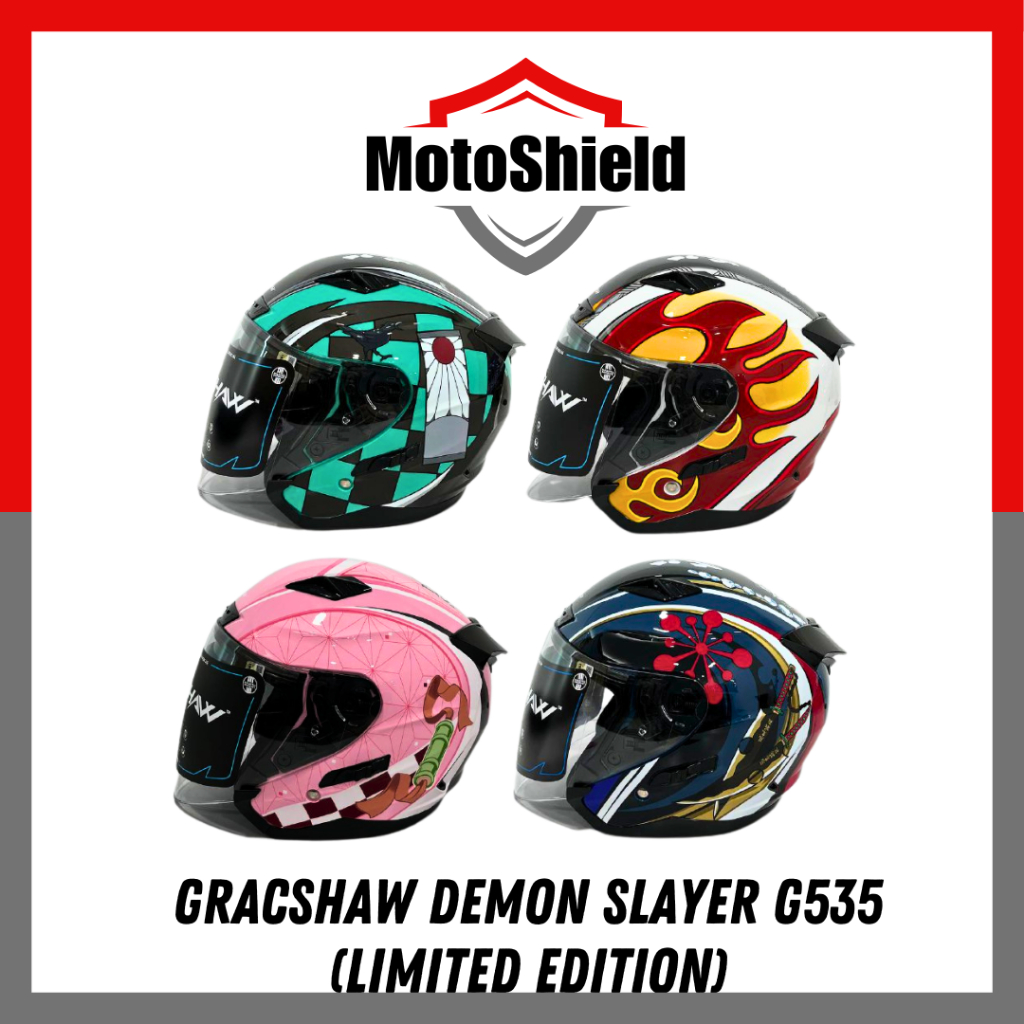 GRACSHAW Demon Slayer Motorcycle Helmet Limited Edition | Shopee Malaysia