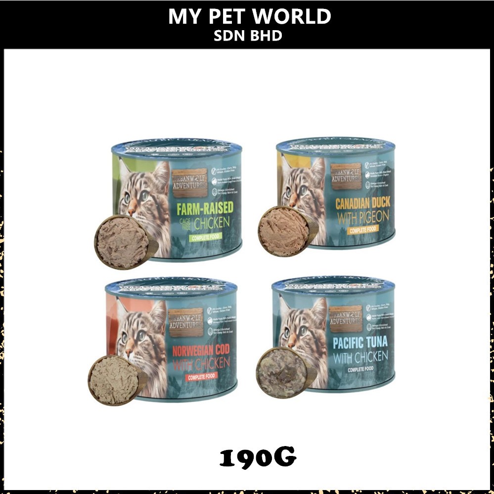 UrbanWolf Adventures High Quality Cat Canned / Wet Food Complete Cat Food 170G 190G | Shopee ...