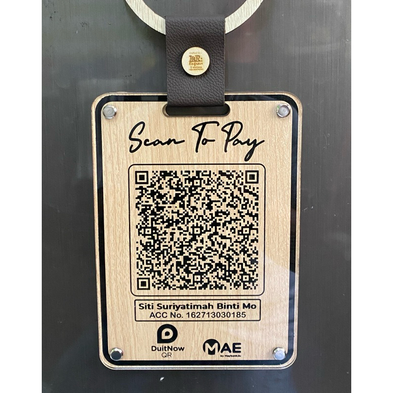 QR Code Acrylic Display/Custom/wood | Shopee Malaysia