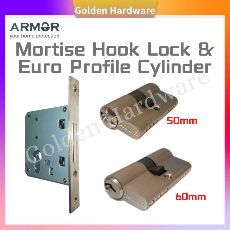 ARMOR Stainless Steel Mrotise Hook Lock AML-H60/181 & Euro Profile ...