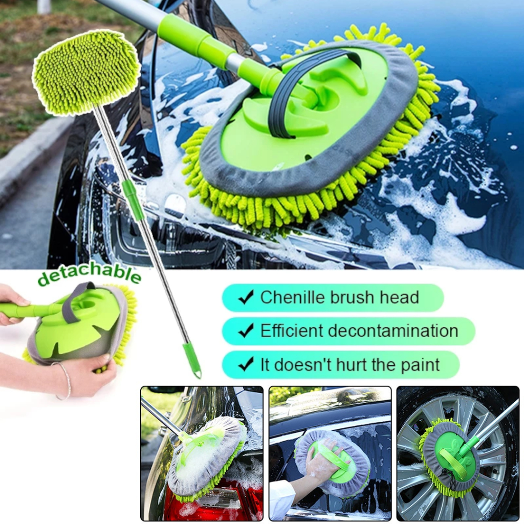 Car Wash Mop Adjustable Telescoping Car Cleaning Mop Long Handle ...