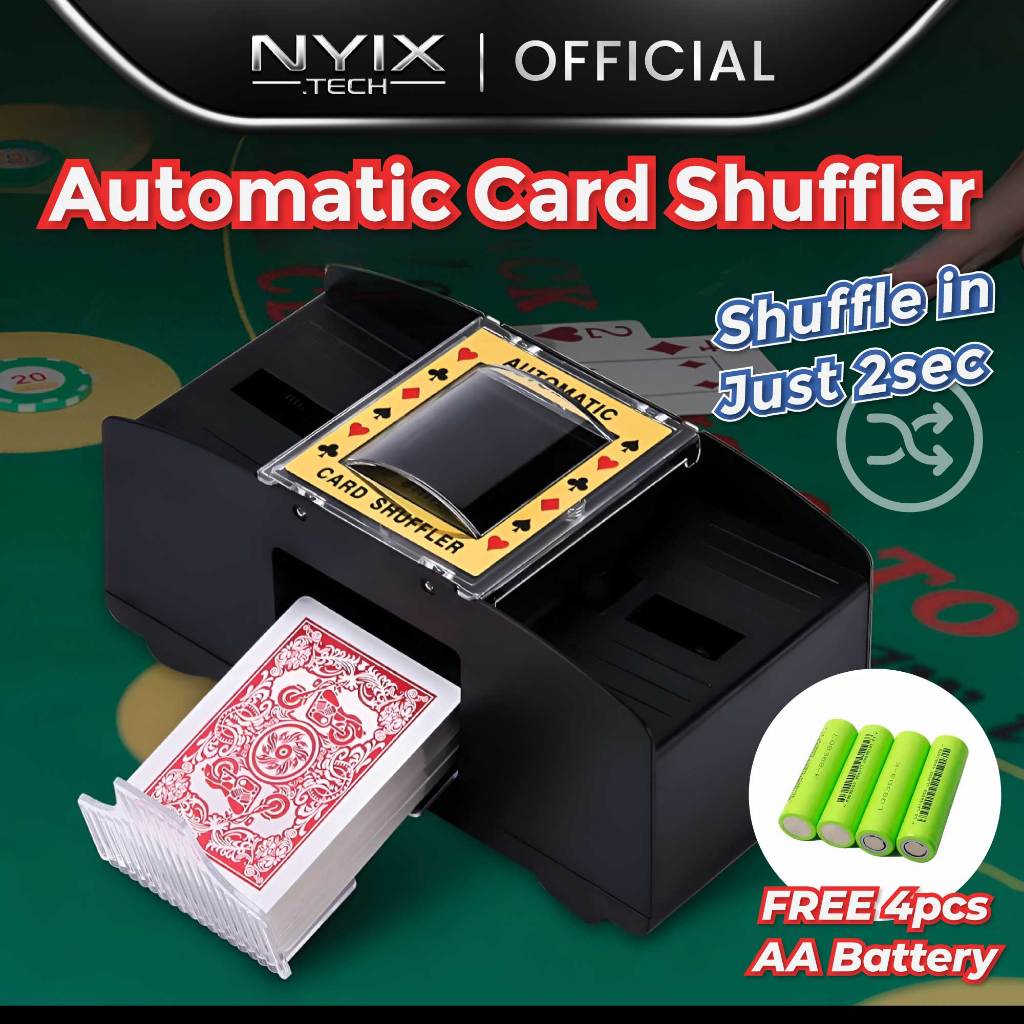 Automatic Card Shuffler Machine UNO Poker Monopoly Auto Shuffle Battery ...