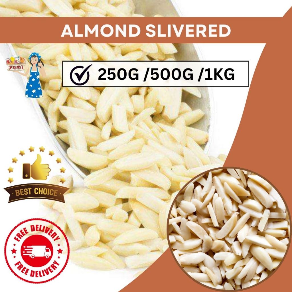 [READY STOCK] ALMOND SLIVERED (250G / 500G / 1KG) | Shopee Malaysia