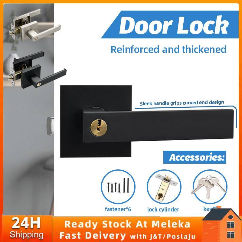 🏠Door Lock Set Home Tombol Pintu Rumah Tubular Lever Cylindrical ...
