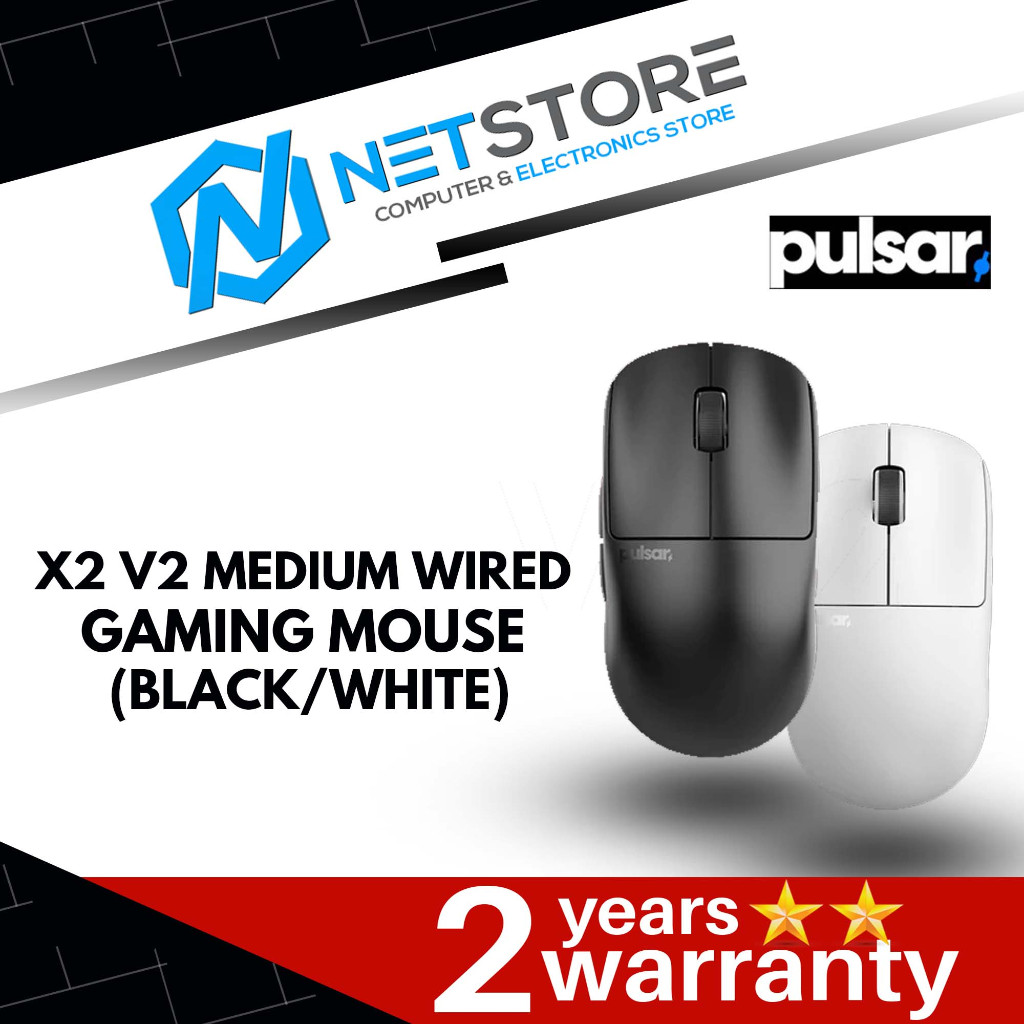 PULSAR X2 V2 MEDIUM WIRED GAMING MOUSE (BLACK/WHITE) | Shopee Malaysia