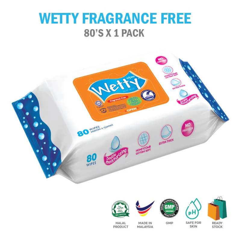 Wetty Wet Tissue Fragrance Free (80's/pack) | Shopee Malaysia