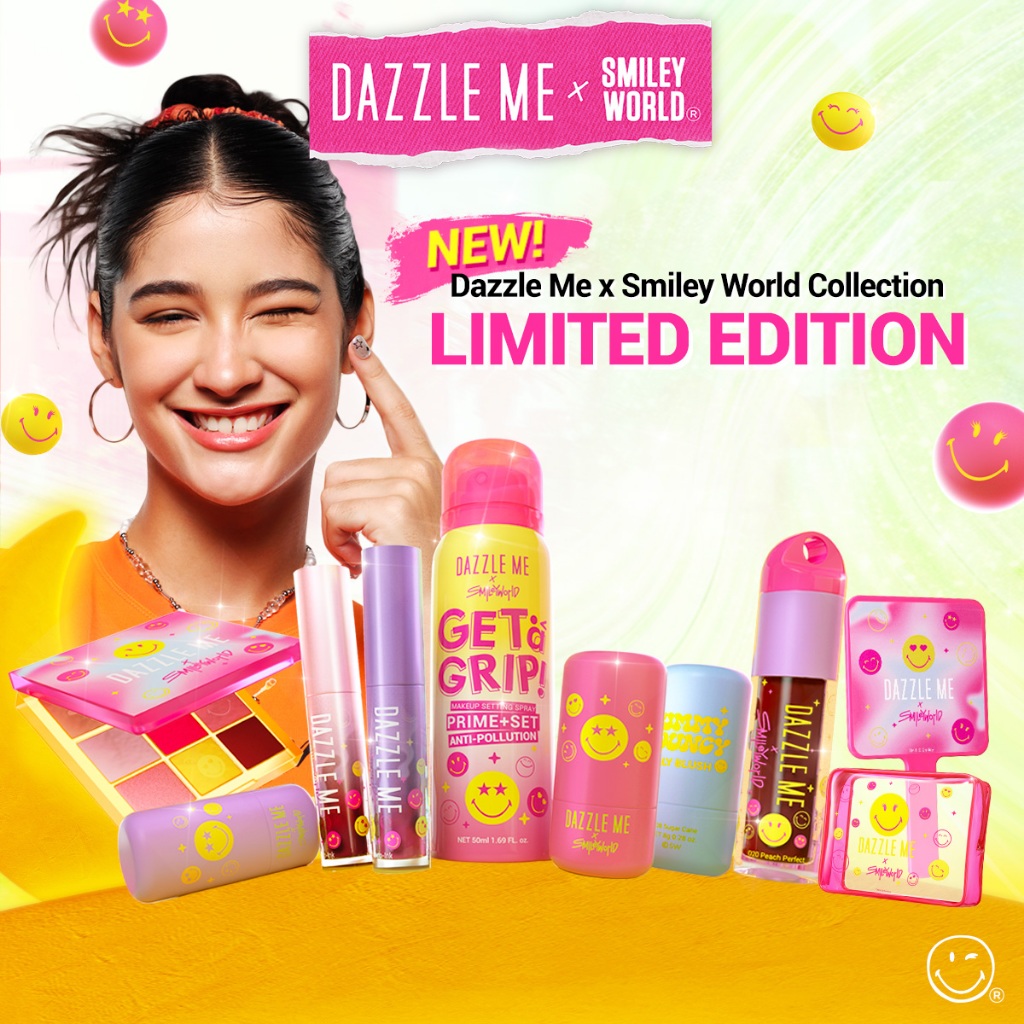 [Limited] DAZZLE ME X SmileyWorld Family Setting Spray, Lip Oil, Eyeshadow, Lip Cream, Blusher ...