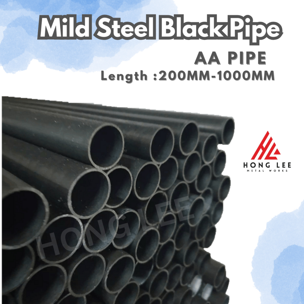 Mild Steel Black Pipe ( AA PIPE) Length from 200mm - 1000mm [ Besi ...