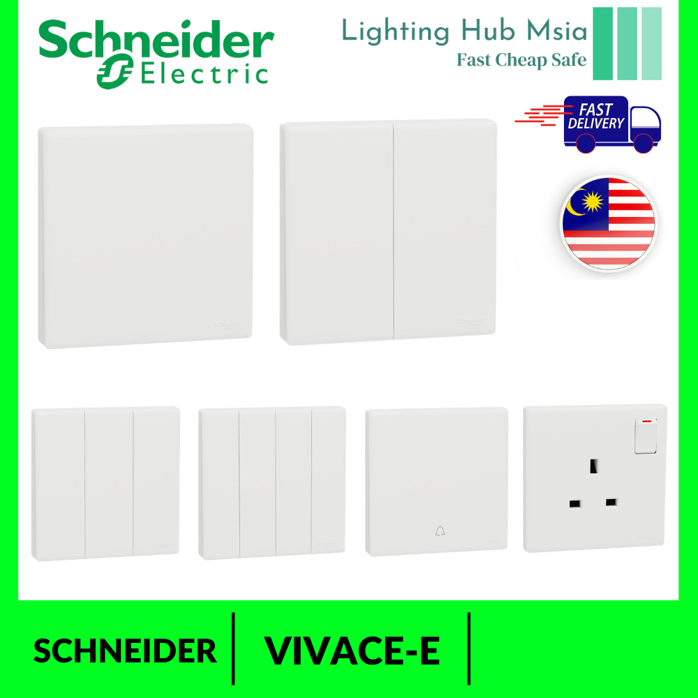 SCHNEIDER VIVACE-E 1/2/3/4GANG 1/2WAY / BELL SWITCH / 13A SWITCH SOCKET ...