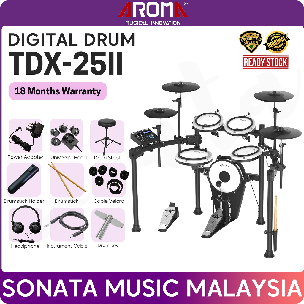 Aroma TDX25II Electronic Drums Kit Complete Set / digital drum ( TDX ...