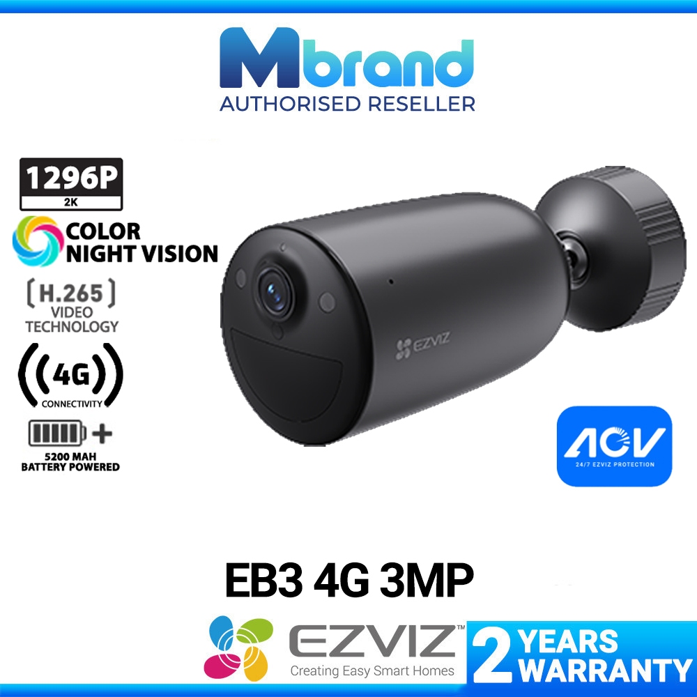 *READY STOCK* EZVIZ EB3 4G LTE 3MP 2K Outdoor Security CCTV Camera Two ...