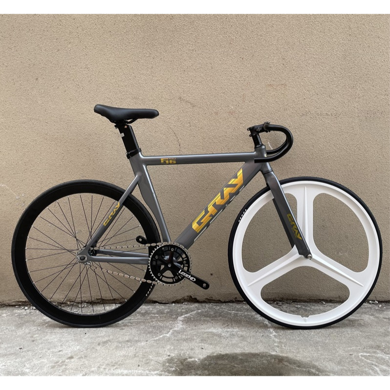 Fixed Gear GRAY Sport Rim Racing Super Fast Road Bike Lightest weight ...