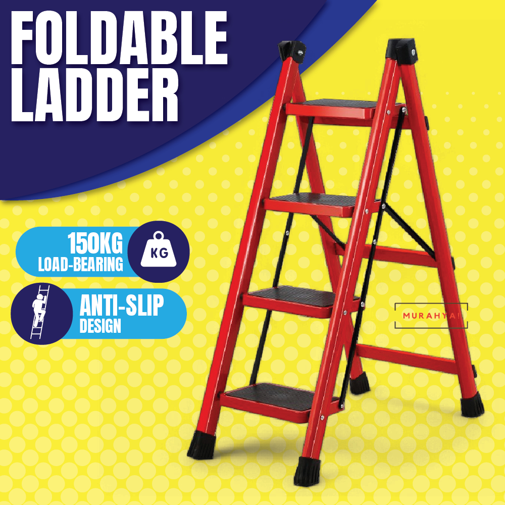 Tangga Lipat Ladder Heavy Duty Foldable Ladder Stool 2 in 1 Household 3 ...