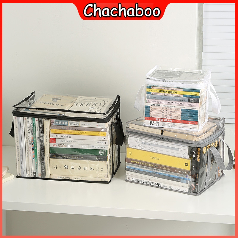 Book Storage Bag Transparent Collection Container Stackable Case with ...